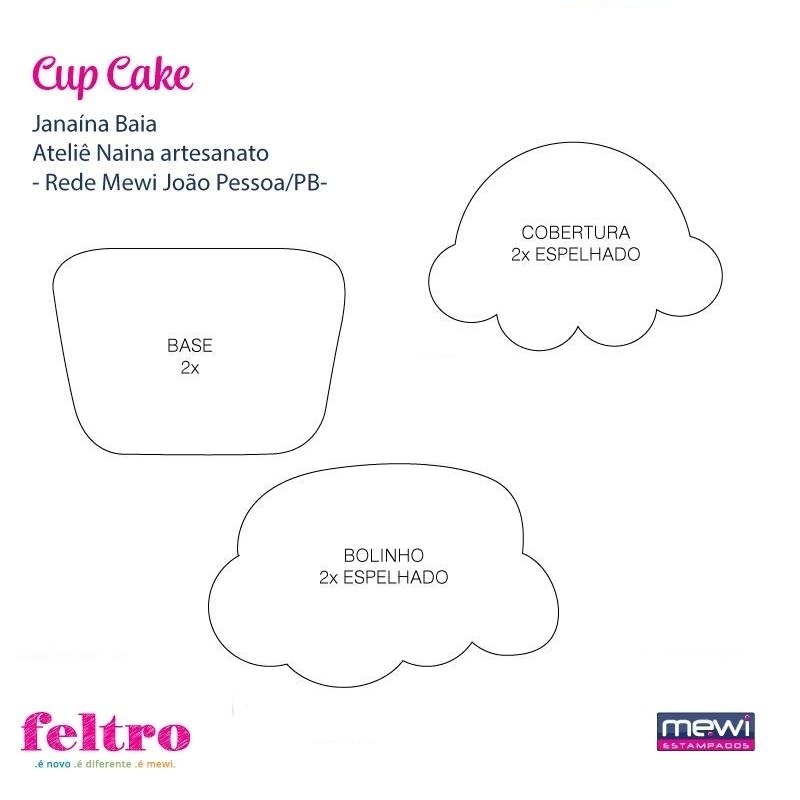 CupCake de feltro com molde - Ver e Fazer