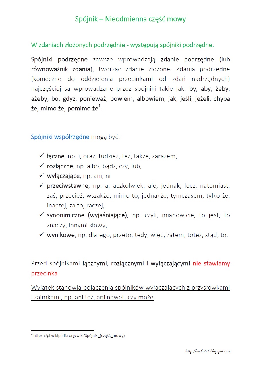 BLOG EDUKACYJNY DLA DZIECI: SPÓJNIK