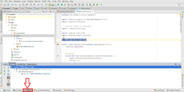 Building Apps With Android Studio: TODO Comments in Android Studio