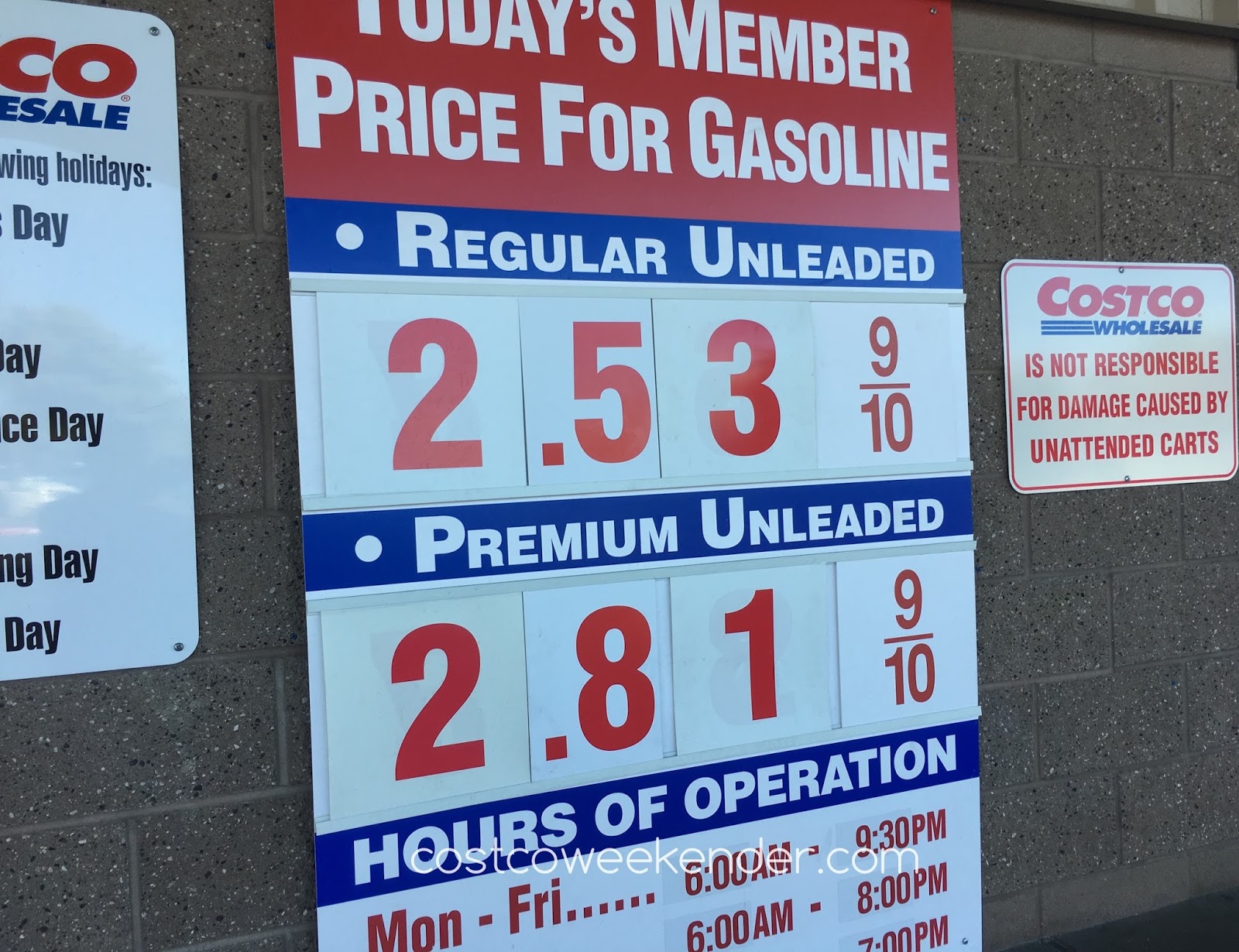 Current Costco Gas Prices (Oct. 8, 2016 - Redwood City, CA) | Costco ...