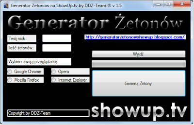 Wiadomości : Generator Żetonów na ShowUp.tv