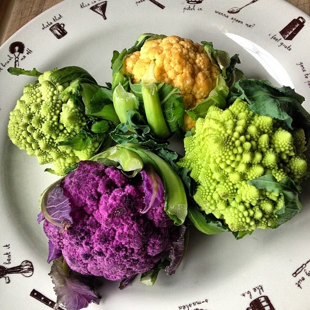 Pretty Produce: Romanesco & Purple Cauliflower Pasta