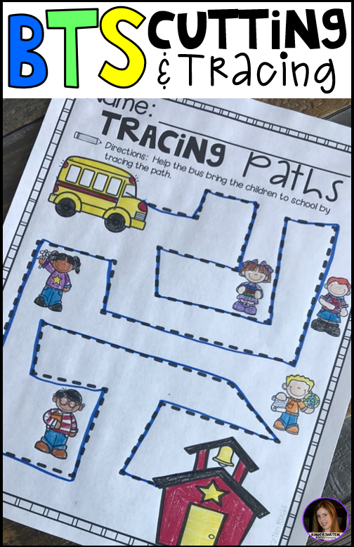 Back to School Cutting and Tracing Pages for Preschool