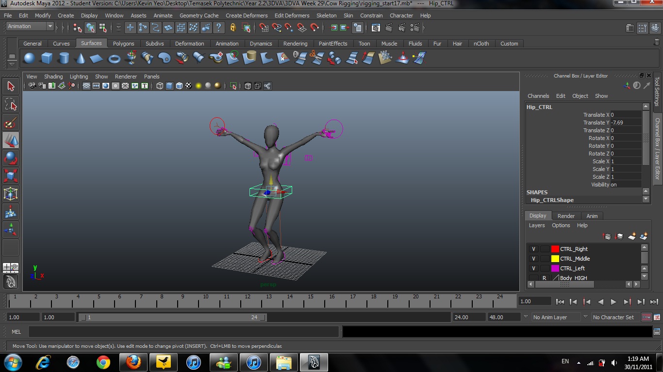 3D Visualisation and Animation: BlogPost 9: Rigging a Model