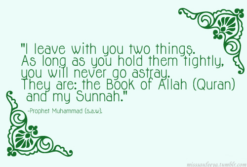 Islamic Quotes on Qur'aan and Sunnah ~ Islamic Quotes About