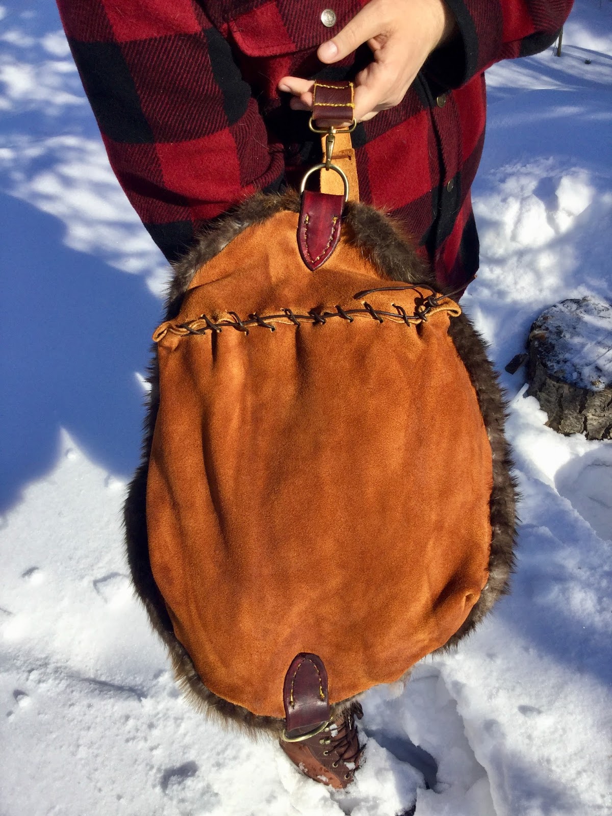 Beaver Pelt Snap Sack - A multi purpose bag