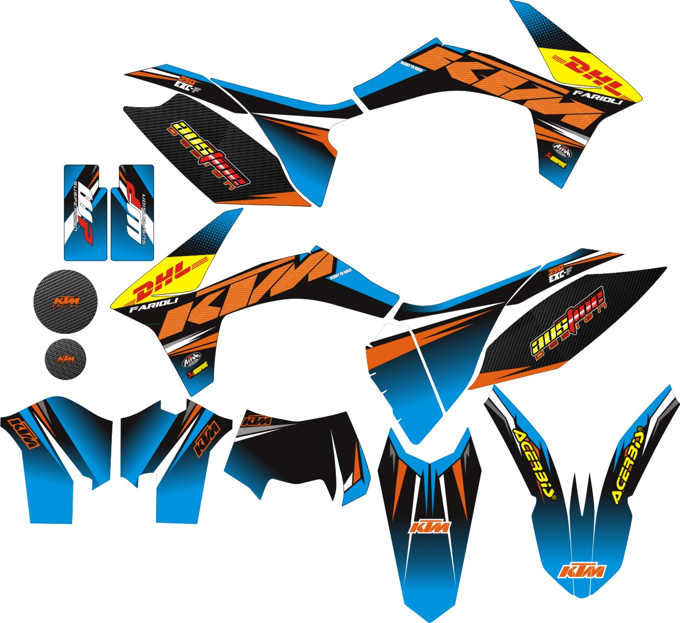 Decal KTM EXC-f 2012 - 2016 - DECALS MOTOCROSS CUSTOM GRAPHICS