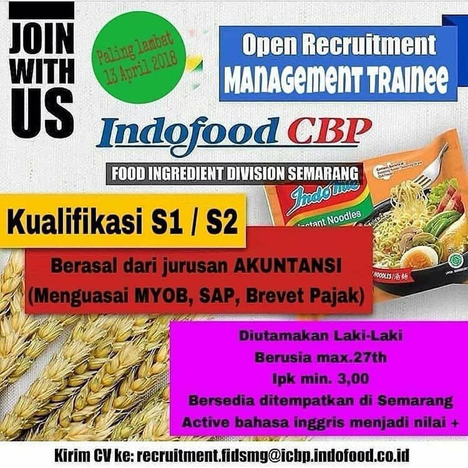 PT Indofood CBP Sukses Makmur Tbk - Management Trainee Food Ingredient ...