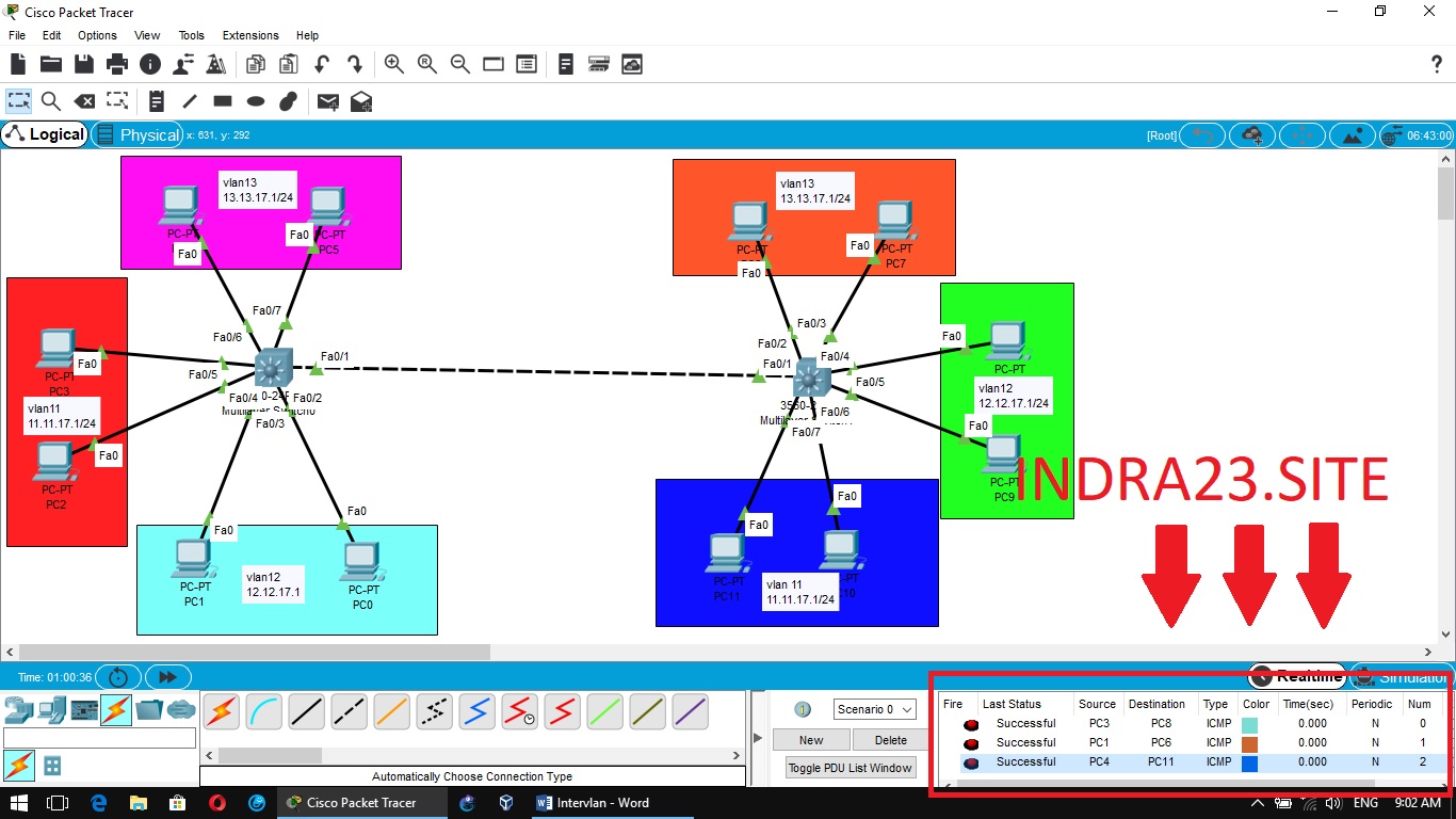 [HOW TO] Cara konfigurasi inter vlan routing cisco packet tracer dengan ...