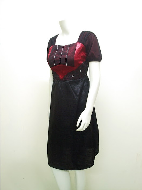 Simple Style Fashion Gaun Pesta Satin-Tille Import | LC-3504-Maroon ...