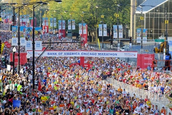 This picture is from 2011, the year I ran Chicago. Talk about a crowd...