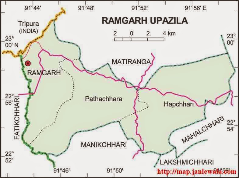 Ramgarh Upazila Map, Khagrachhari District, Bangladesh