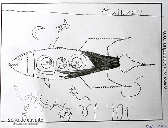 1 racheta, 2 copii, 2 rachete