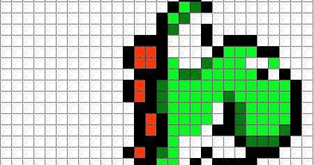 Minecraft Pixel Art Templates: Yoshi
