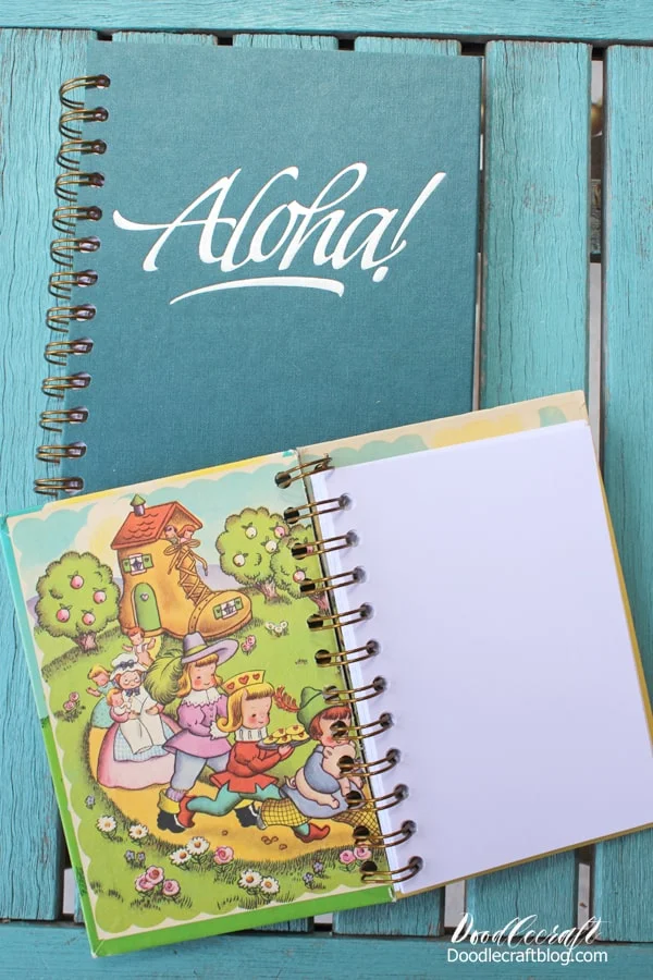 Upcycled Book Notebooks made with the Cinch DIY