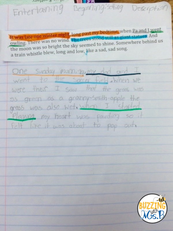 Writing Better Beginnings for Personal Narratives - Buzzing with Ms. B