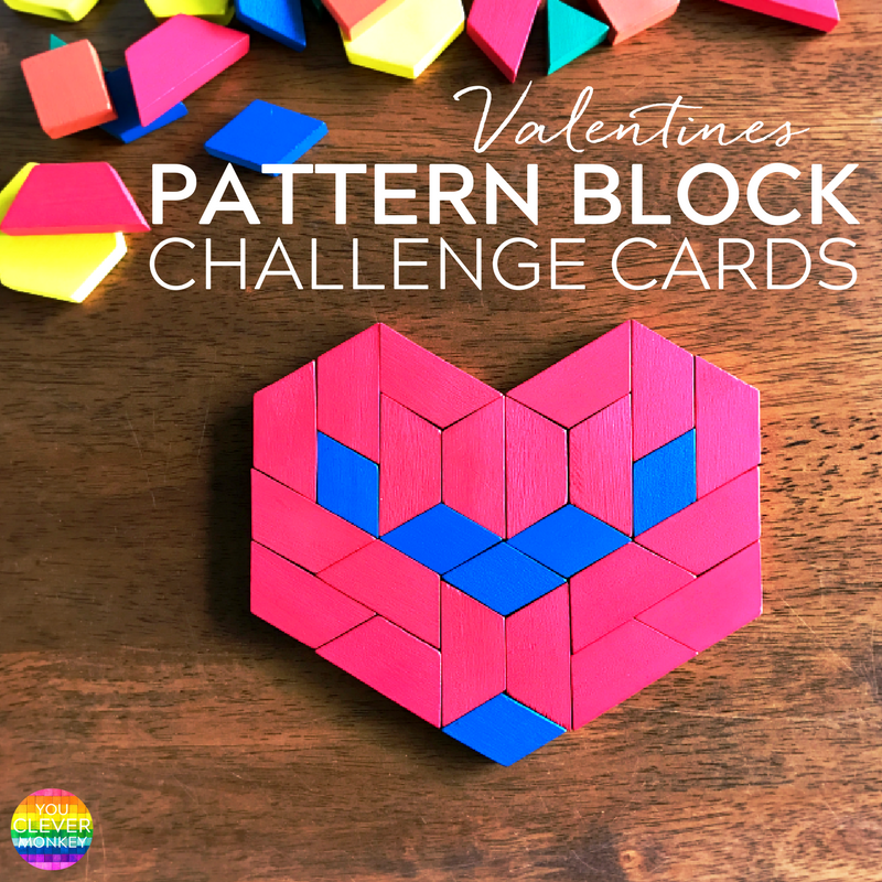 VALENTINES PATTERN BLOCK CHALLENGE CARDS | you clever monkey