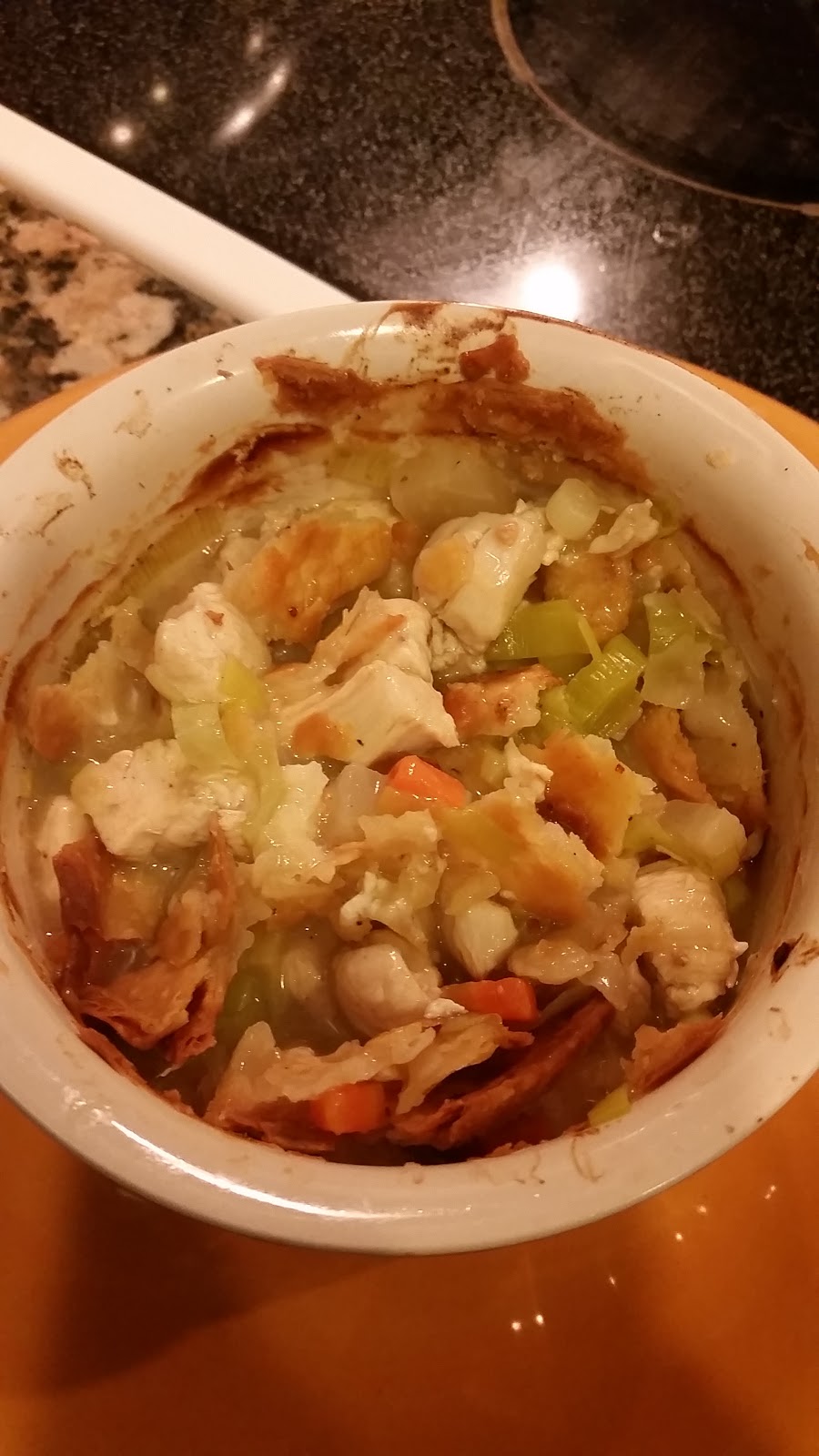 Cooking Healthy in an Unhealthy World: Chicken, Faux Potato and Leek Pie