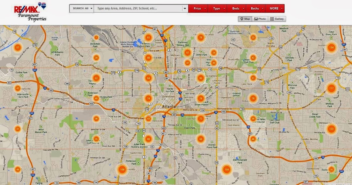 Map Of Homes: Interactive MLS North Atlanta MAP Seach Homes & Real Estate