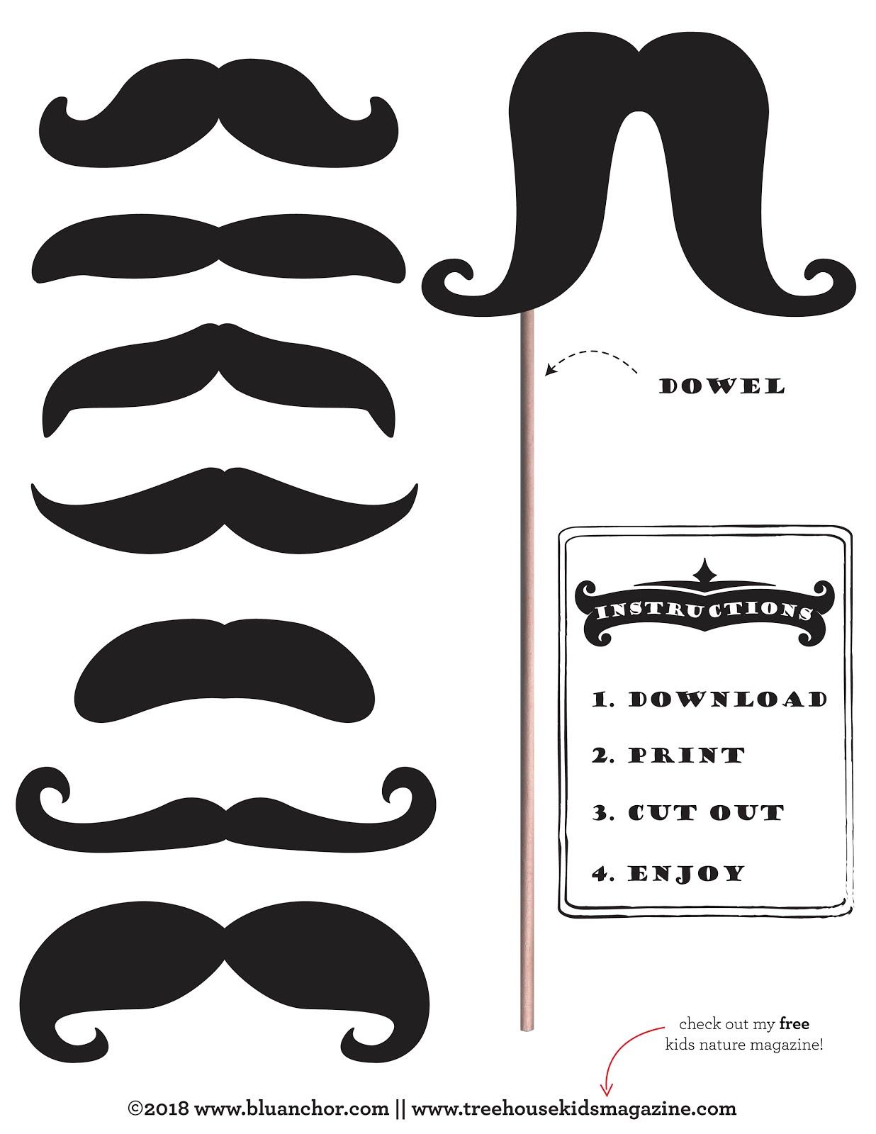 Mustache Printable