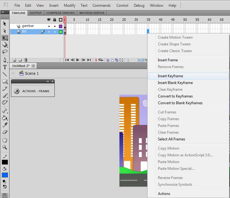 TUTORIAL MOTION TWEEN DENGAN ADOBE FLASH CS5