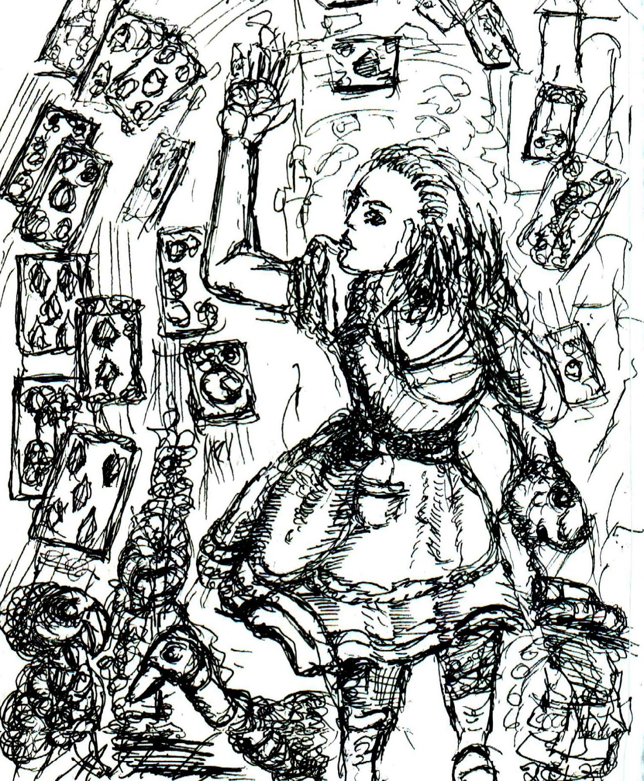 Santa Rosa Book Illustration: Pen and Ink Sketchbook, Alice In Wonderland