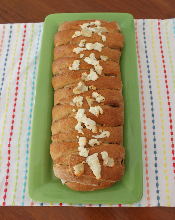 Food Lust People Love: Caramelized Garlic Chèvre Stuffed Bread #BreadBakers