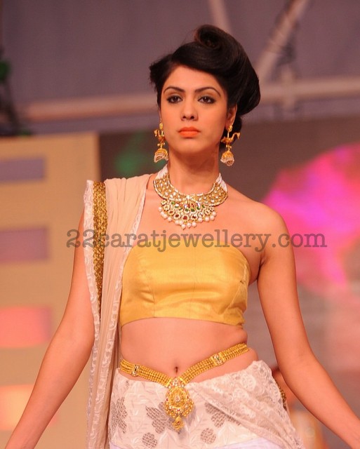 Kundan Necklace Chain Model Vaddanam - Jewellery Designs