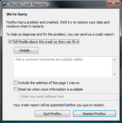 Mengatasi Mozilla Firefox Yang Selalu Crash - Coretanku