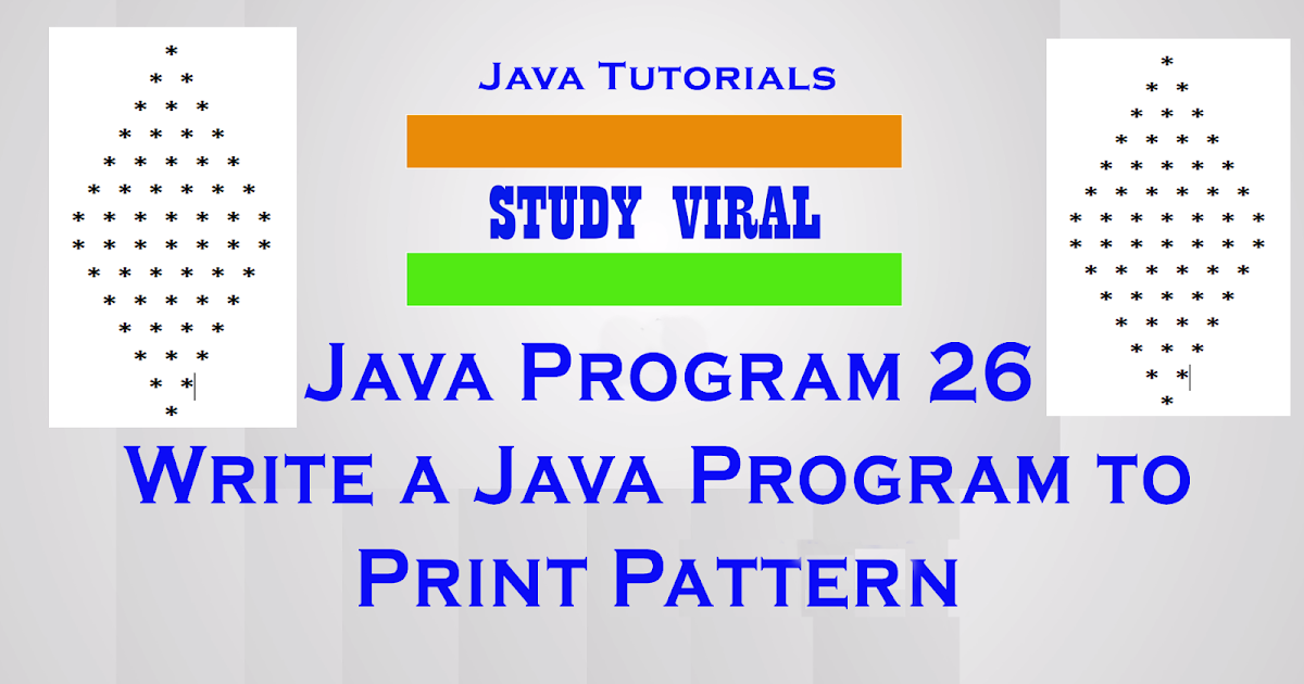 Java Program 26 - Java Program to Print Star Pyramid Patterns 07 - Study Viral ~ Study Viral ...