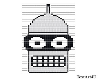 Bender (Futurama) ASCII Text Art Copy Paste | New Ascii Text Troll Face ...