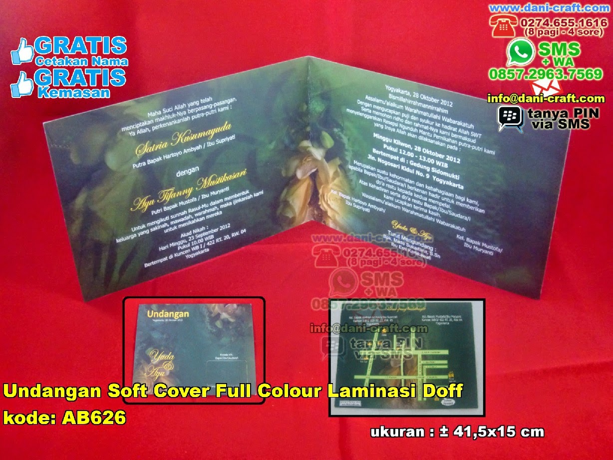 Undangan Soft Cover Full Colour Laminasi Doff | Souvenir Pernikahan