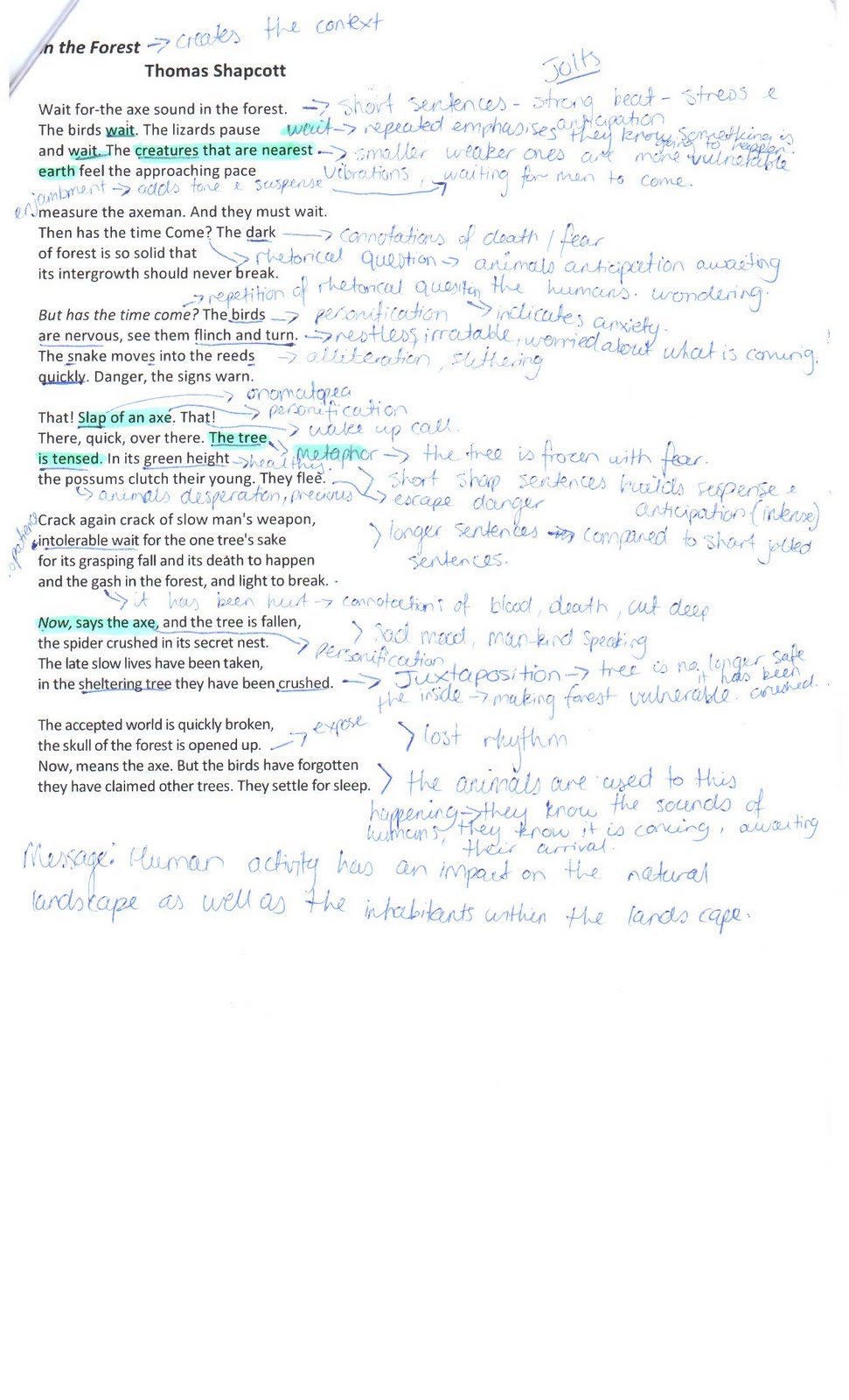 Eliza's English Blog: 'In the Forest' by Thomas Shapcott