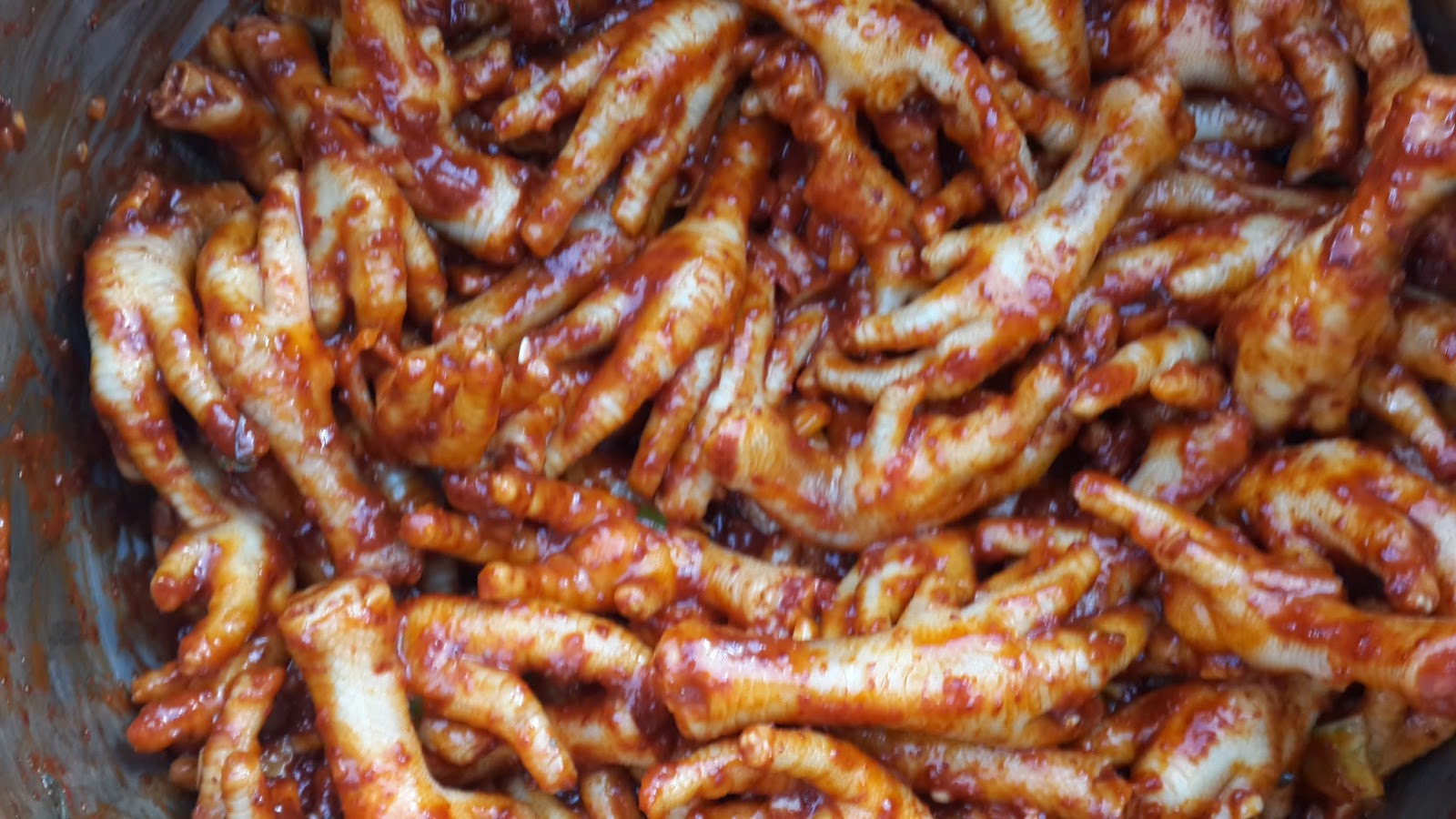 my opi&life: 닭발 구워먹기Eat baked seasoned chicken feet