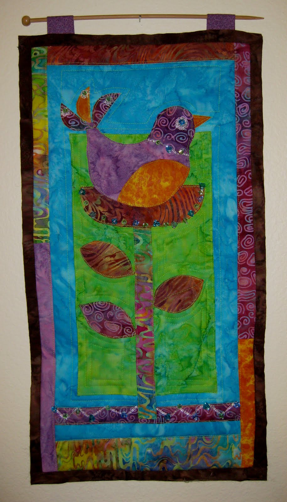 Peggy Turchette 365 Birds: Day Forty-Seven: Batik Bird is Appliqued ...