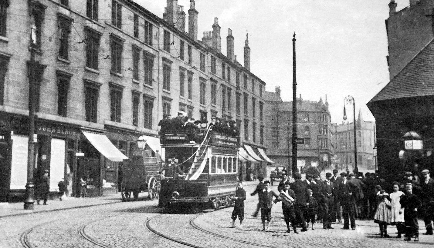 Tour Scotland: Old Photograph Springburn Cross Glasgow Scotland