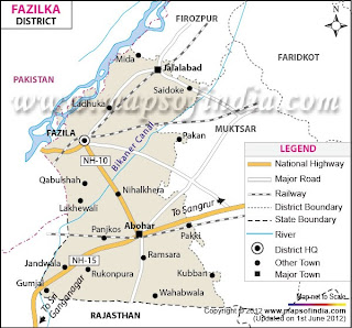 Rangla Bangla Fazilka: Fazilka-District-Map