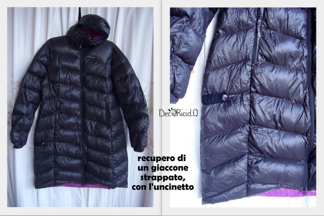 decoriciclo: Recupero di un giaccone strappato, con l'uncinetto