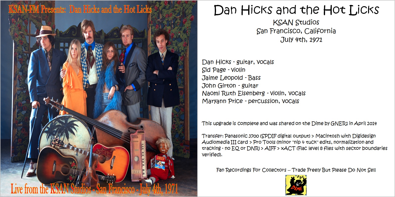 T.U.B.E.: Dan Hicks - 1971-07-04 - San Francisco, CA (FM/FLAC)