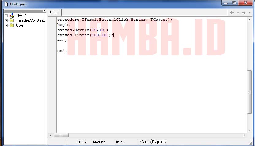Belajar Dasar Pemrograman Delphi - Membuat Garis, Persegi dan Lingkaran - ILMU MEPET
