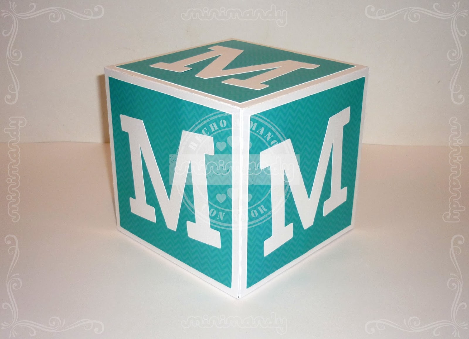 MinimandySign: Cubos de papel con letras. Baby Shower