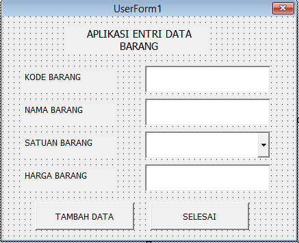 Aplikasi Komputer: Membuat Form Isian data (Entri Data Barang VBA Excel)