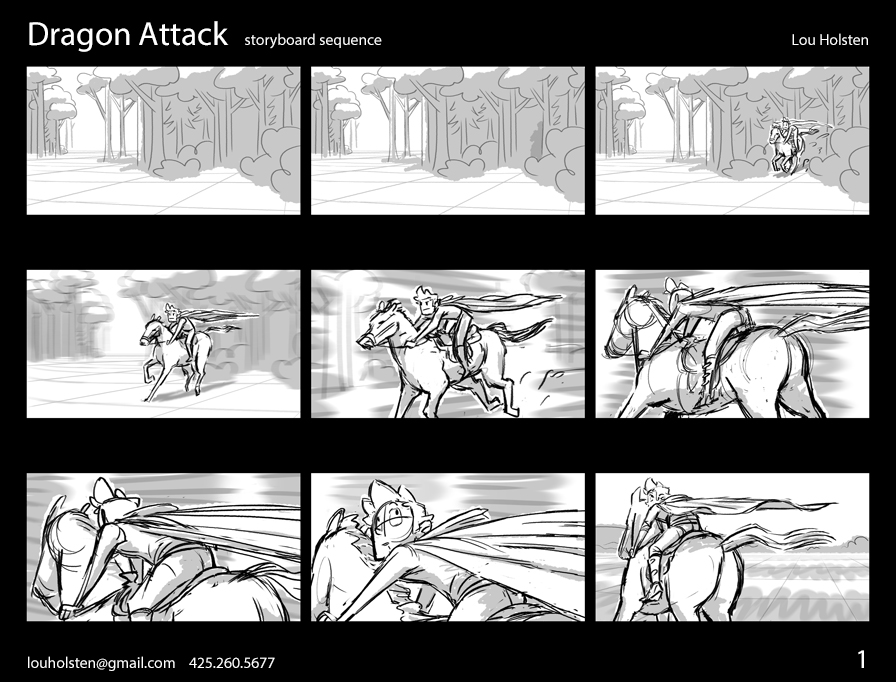 Lou Holsten's Storyboard Portfolio: Dragon Attack