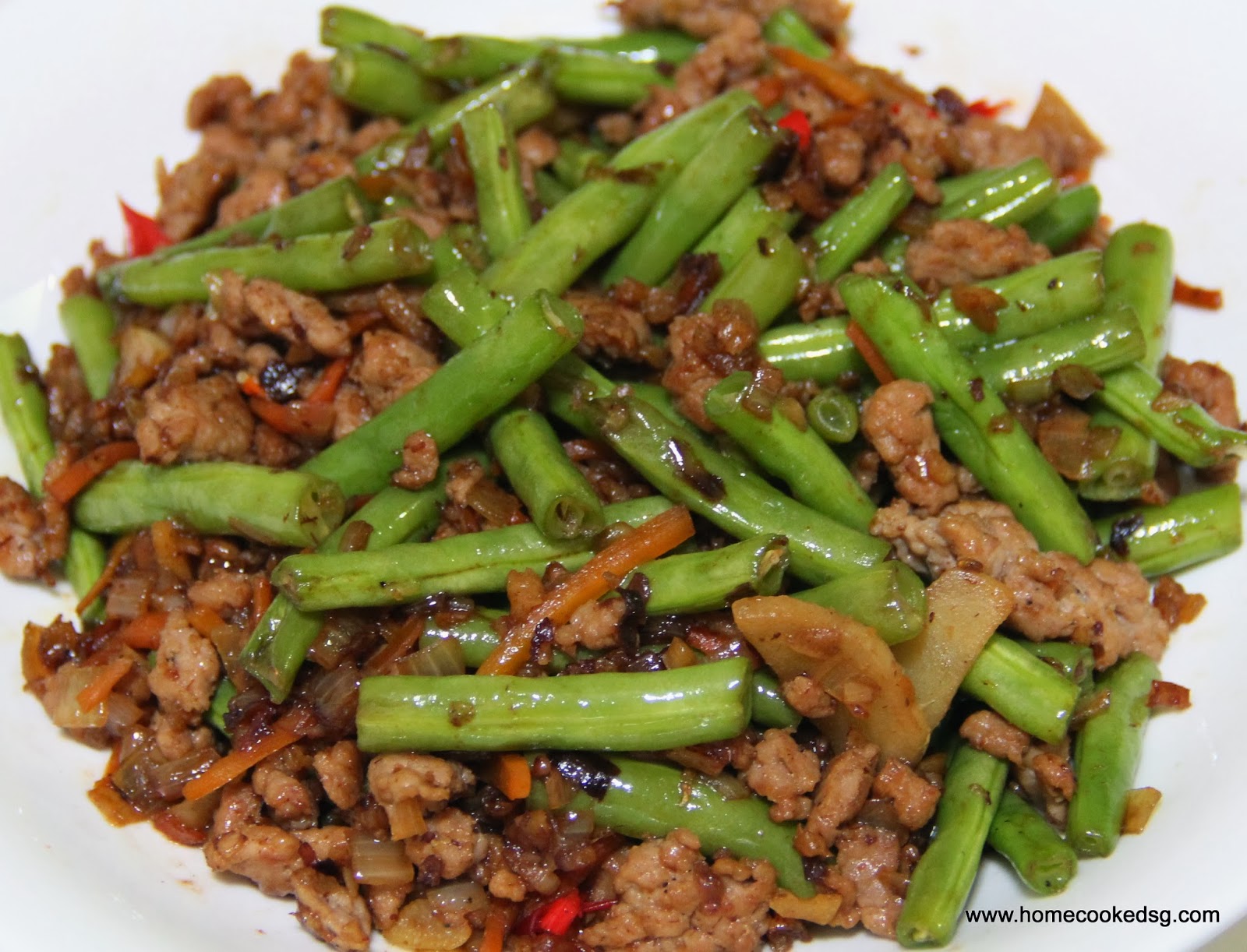 Home Cooked Grub: Stir Fried Beans with Minced Pork