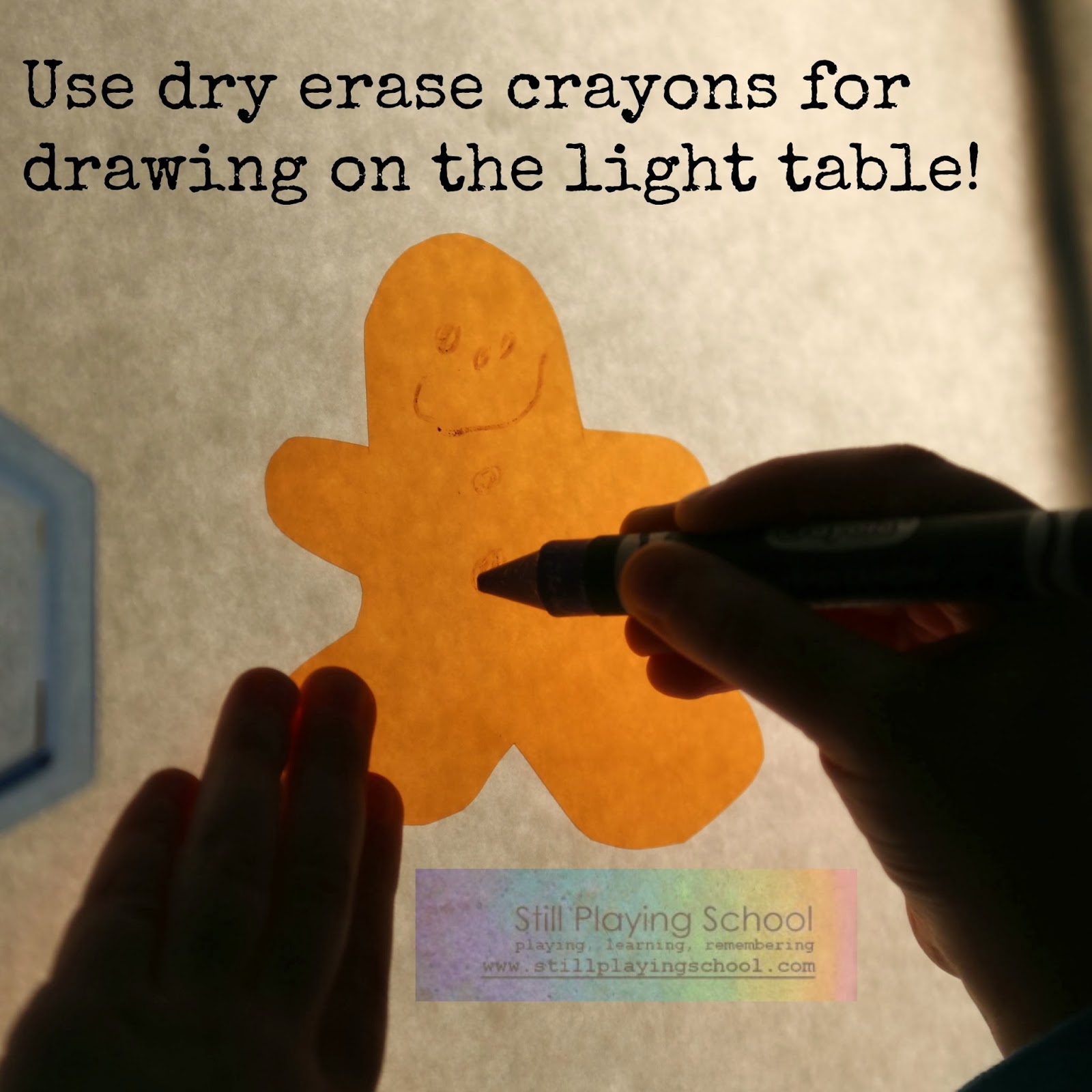 Gingerbread House on the Light Table | Still Playing School