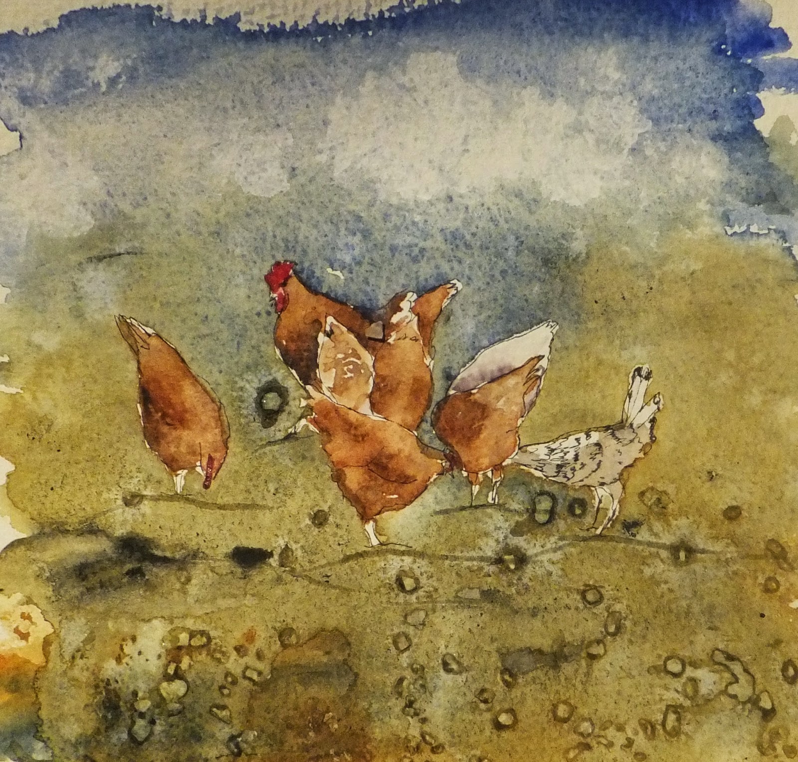Painting and Drawing Diary: Friday, 27th February 2015 - Eight Chickens ...