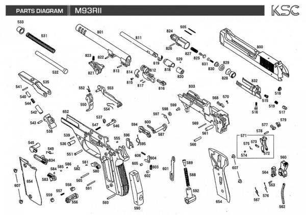 Disassembly, DIY, My Airsoft gun, And Other Things: KSC M93R Exploded ...
