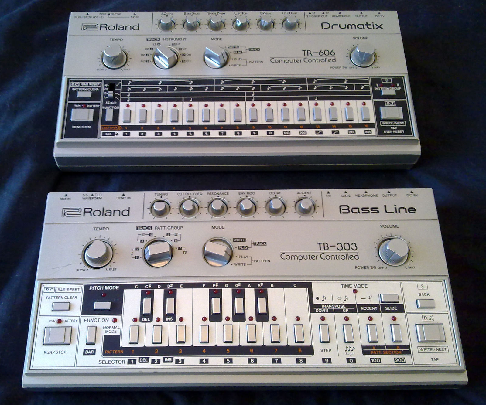 MATRIXSYNTH: Vintage ROLAND TB-303 & TR-606 Lot w/ Cases