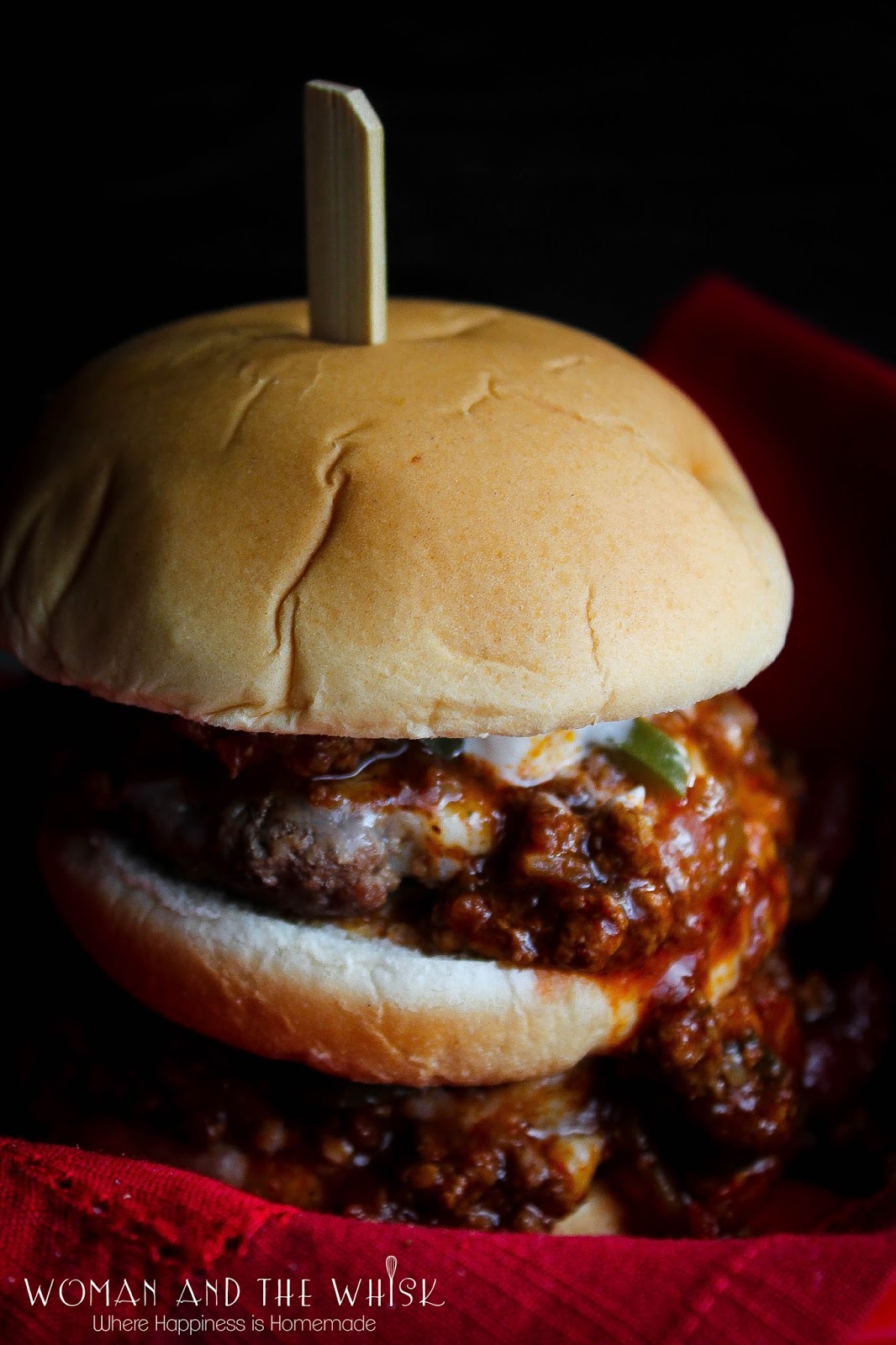 Woman and the Whisk: Double Chili Cheeseburger