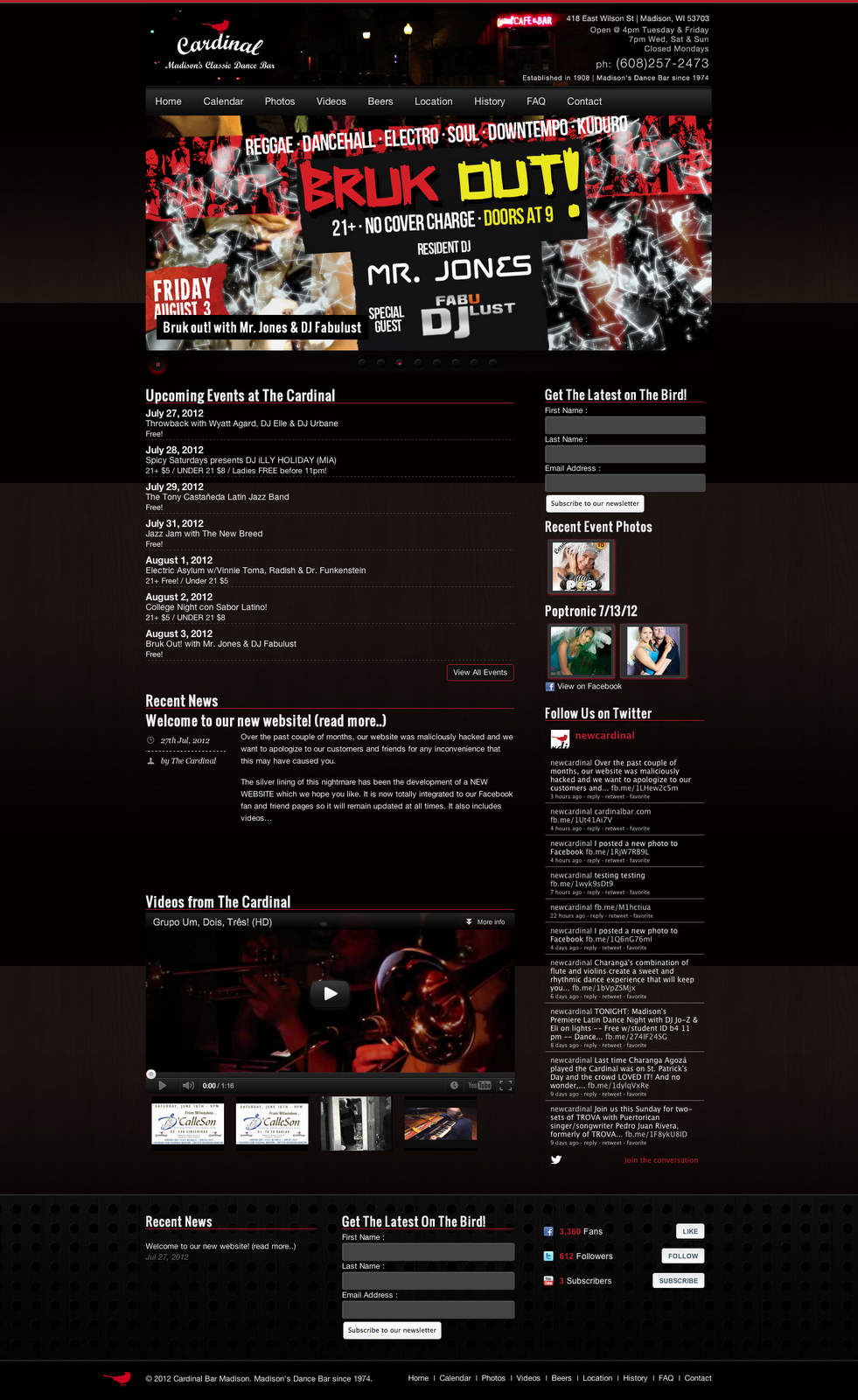 Cardinal Bar Madison | TKasper Graphics & Development | Web Design and ...